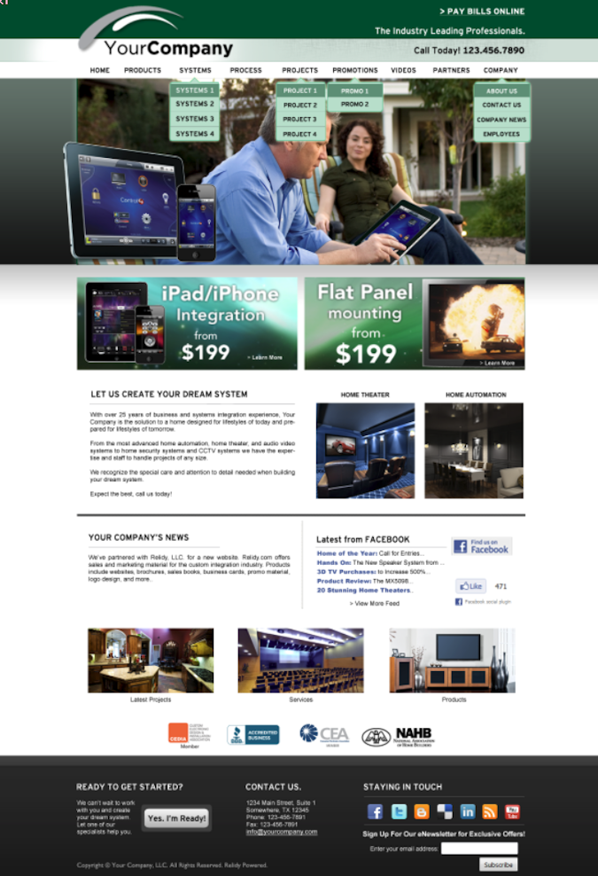 Full Service Website Sample Home Page