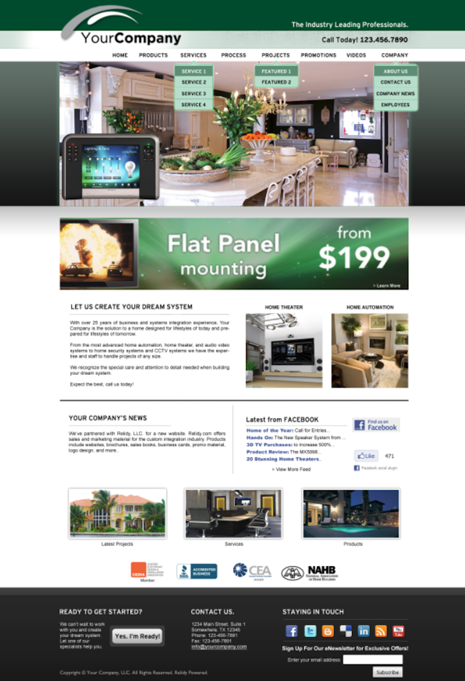 Integrator Website Sample Home Page